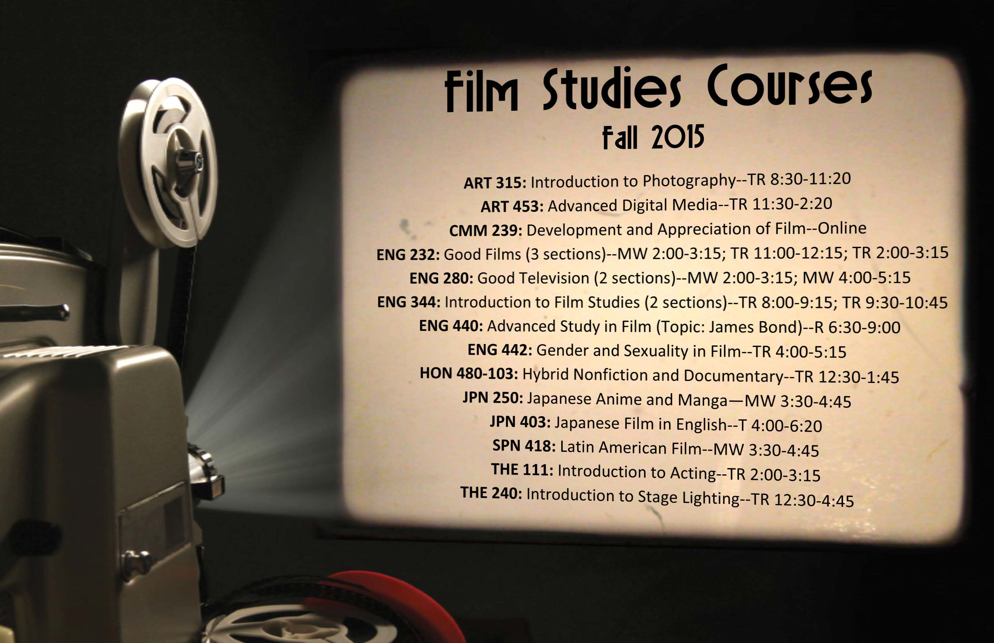 Fall 2015 Courses – Film Studies