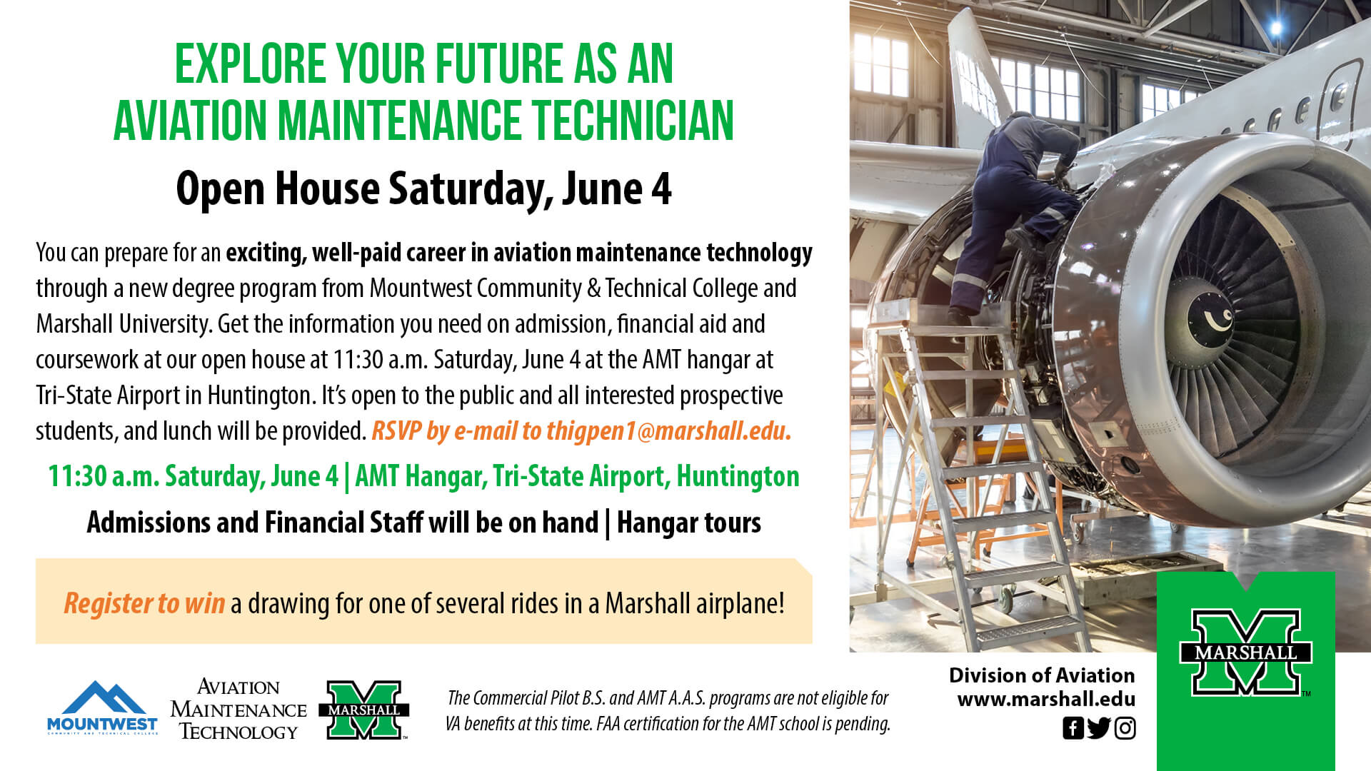 Aviation Maintenance Technology program to hold open house June 4 - Marshall University News