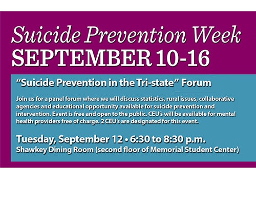 Activities for Suicide Prevention Week to be held Sept. 10-16 ...