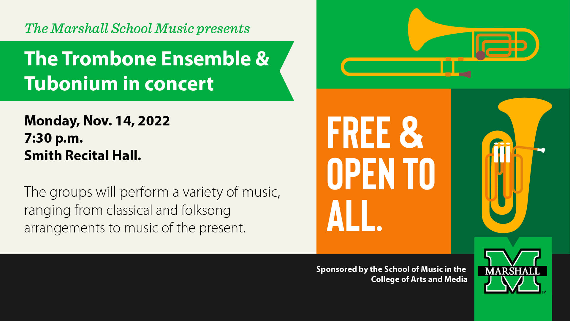 Trombone Ensemble, Tubonium concert to take place Nov. 14 - Marshall ...