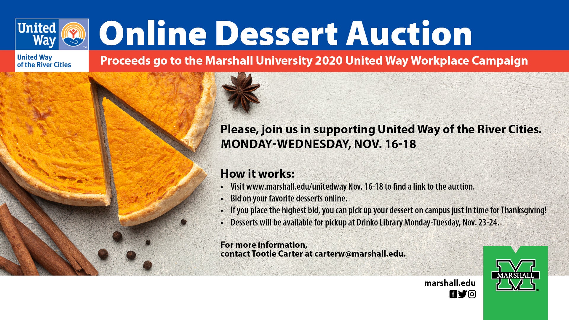 Online dessert auction to benefit United Way of the River Cities ...