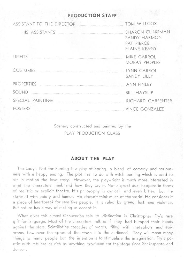 The Lady's Not For Burning